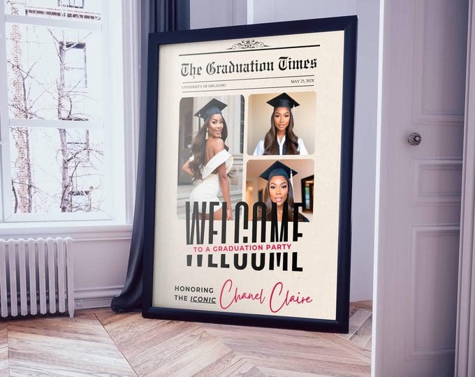 Editable Graduation Poster Board Template, Graduation Sign, Class of ...