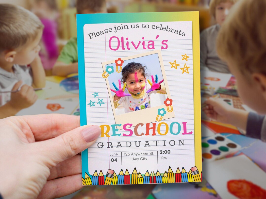 Editable Preschool Graduation Invitation With Photo- Printable Prek ...
