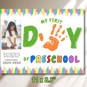 Editable First Day of Preschool Handprint With Photo- Printable Back to ...