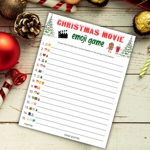 Christmas Movie Emoji Pictionary Game- Printable Fun Xmas Emoji ...