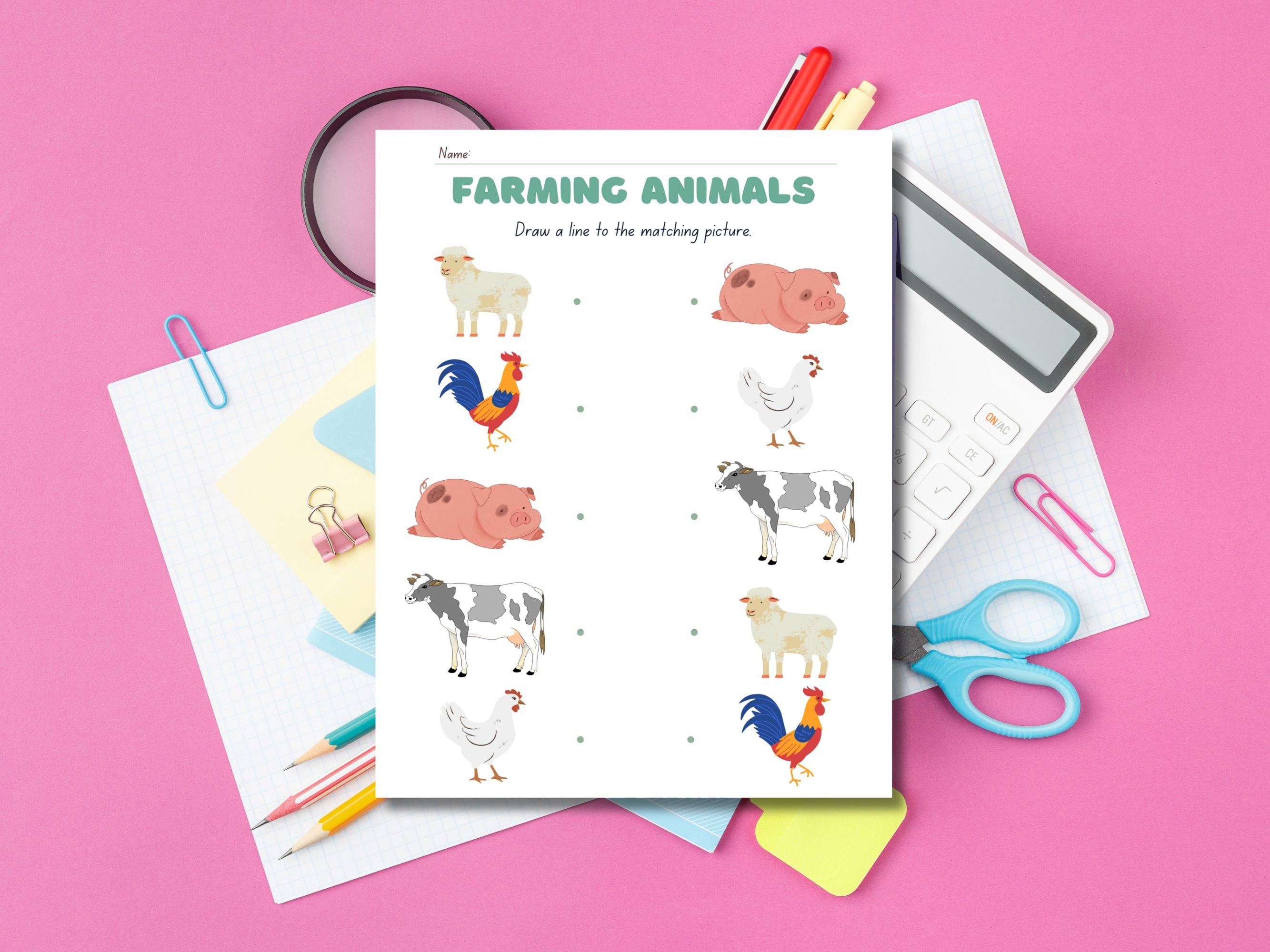 Printable Matching Worksheets Kindergarten Preschool Activity, Pre-k ...