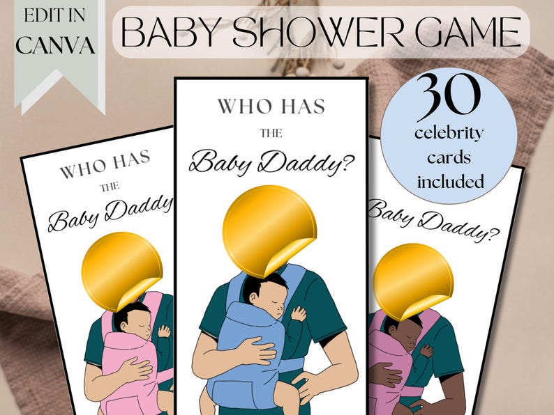 Who Has the Baby Daddy Baby Shower Game Editable Celebrity Scratch off ...