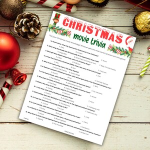 Christmas Movie Trivia Game- Printable Fun Xmas Party Questions ...