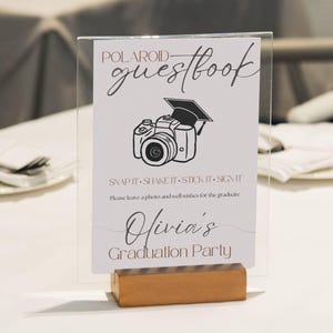 Graduation Photo Guest Book Sign Template- Printable Polaroid Guestbook ...