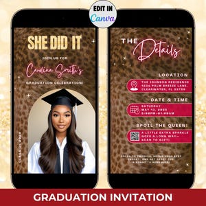 Cheetah Print Graduation Party Bundle- Editable Leopard Welcome Poster ...