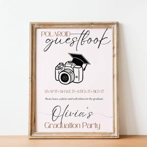 Graduation Photo Guest Book Sign Template- Printable Polaroid Guestbook ...