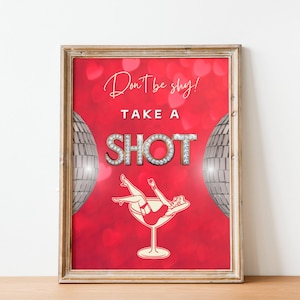 Don't Be Shy Take a Shot Sign- Red Entry Fee One Shot Galentine's Day ...