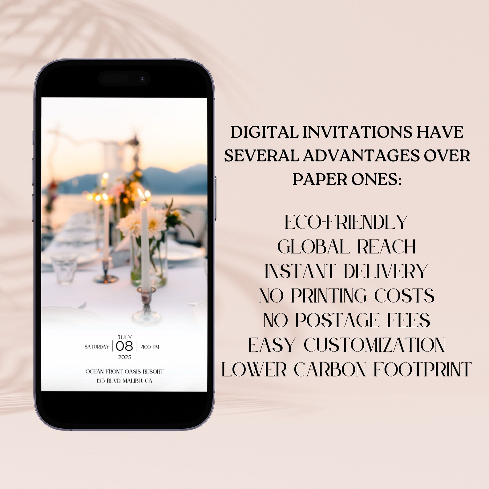 Wedding Video Invitation Canva Template Editable Electronic Animated ...