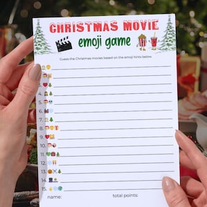Christmas Movie Emoji Pictionary Game- Printable Fun Xmas Emoji ...