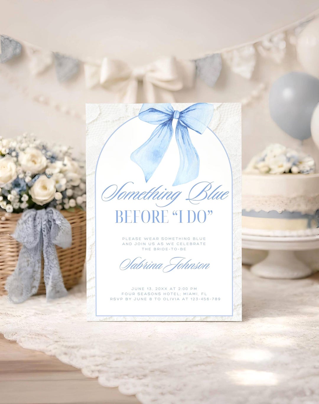 Editable Something Blue Before I Do Bridal Shower Invitation- Vintage ...
