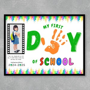 Editable First Day of School Handprint With Photo- Printable Preschool ...
