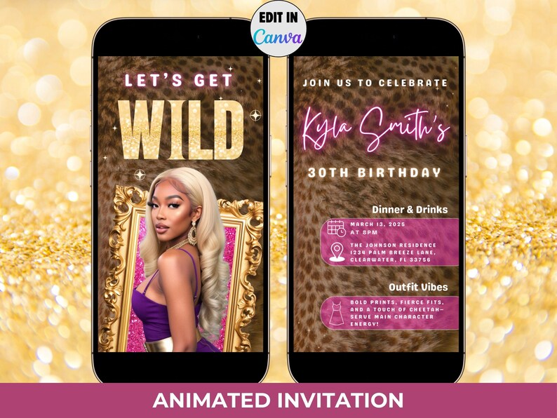 Cheetah Print Party Bundle- Editable Leopard Cherry Welcome Poster ...