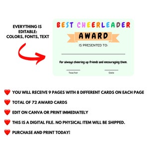 Printable Preschool Awards Certificates- Editable Funny Classroom ...
