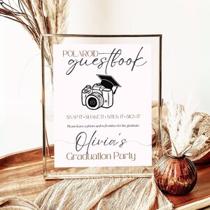Graduation Photo Guest Book Sign Template- Printable Polaroid Guestbook ...