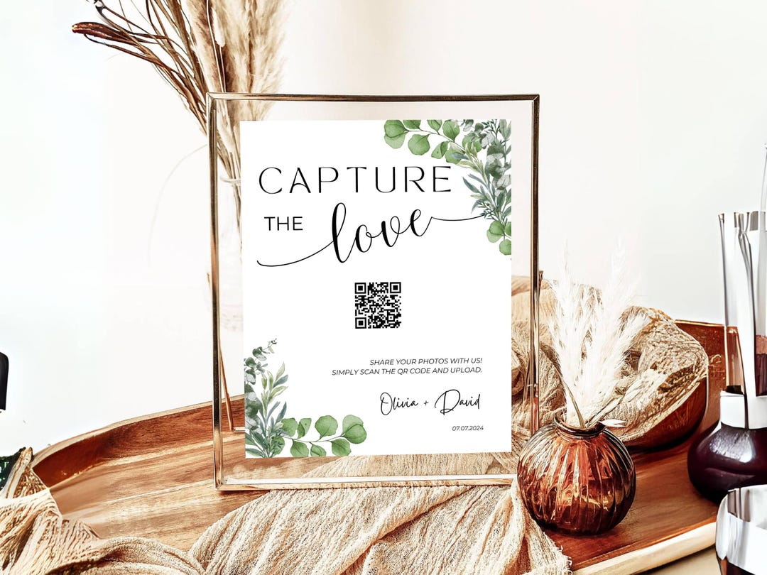 Plantilla de letrero con código QR "Captura el Amor" de Greenery: foto ...