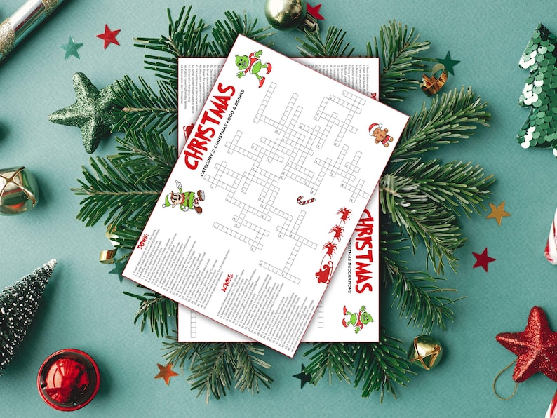 Christmas Crossword Poster: Giant XXL Xmas Holiday Game, Jumbo Kids ...