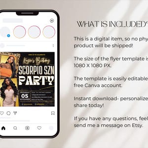 Scorpio Birthday Flyer Canva Template- Editable Scorpio Season Bday ...