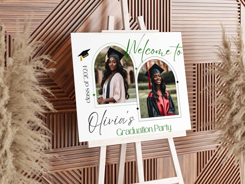 Graduation Welcome Sign With Photo- Printable Custom Grad Party Welcome ...