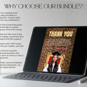 Cheetah Print Graduation Party Bundle- Editable Leopard Welcome Poster ...