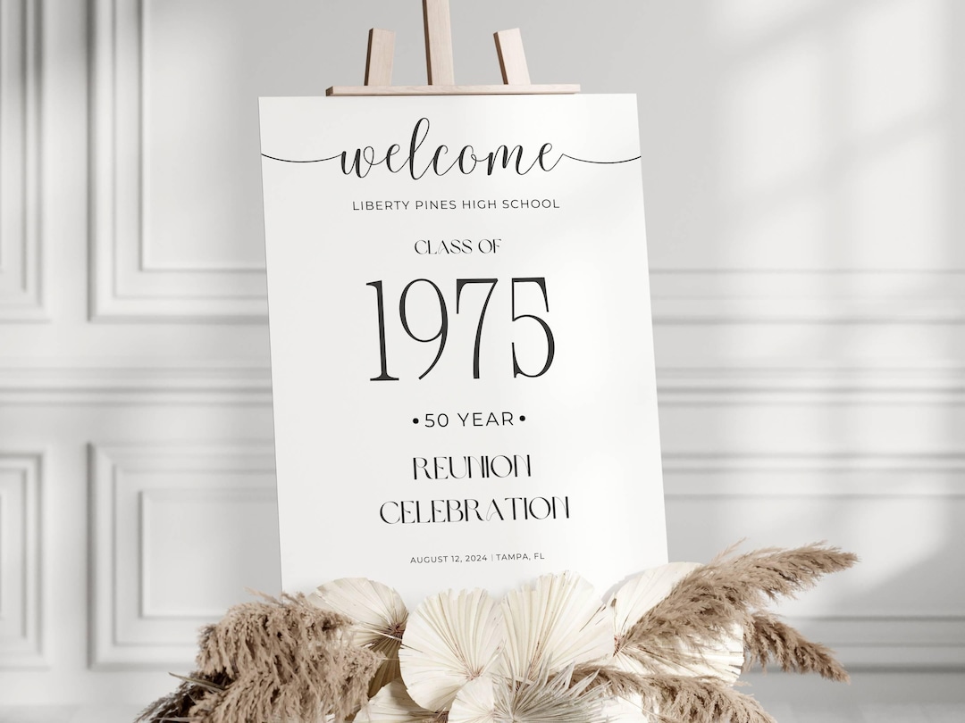 Class Reunion Welcome Sign- Editable Any Year 50th High School Welcome ...
