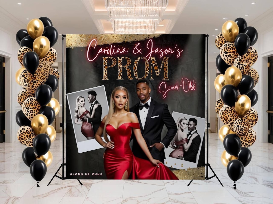 Cheetah Print Prom Send off Banner- Editable Leopard Graduation Photo ...