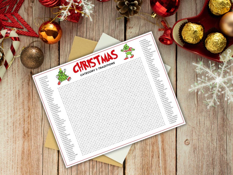 Giant Christmas Word Search Poster: XXL Xmas Holiday Game, Jumbo Kids ...