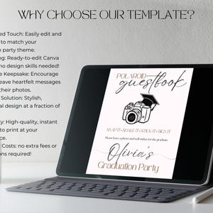Graduation Photo Guest Book Sign Template- Printable Polaroid Guestbook ...