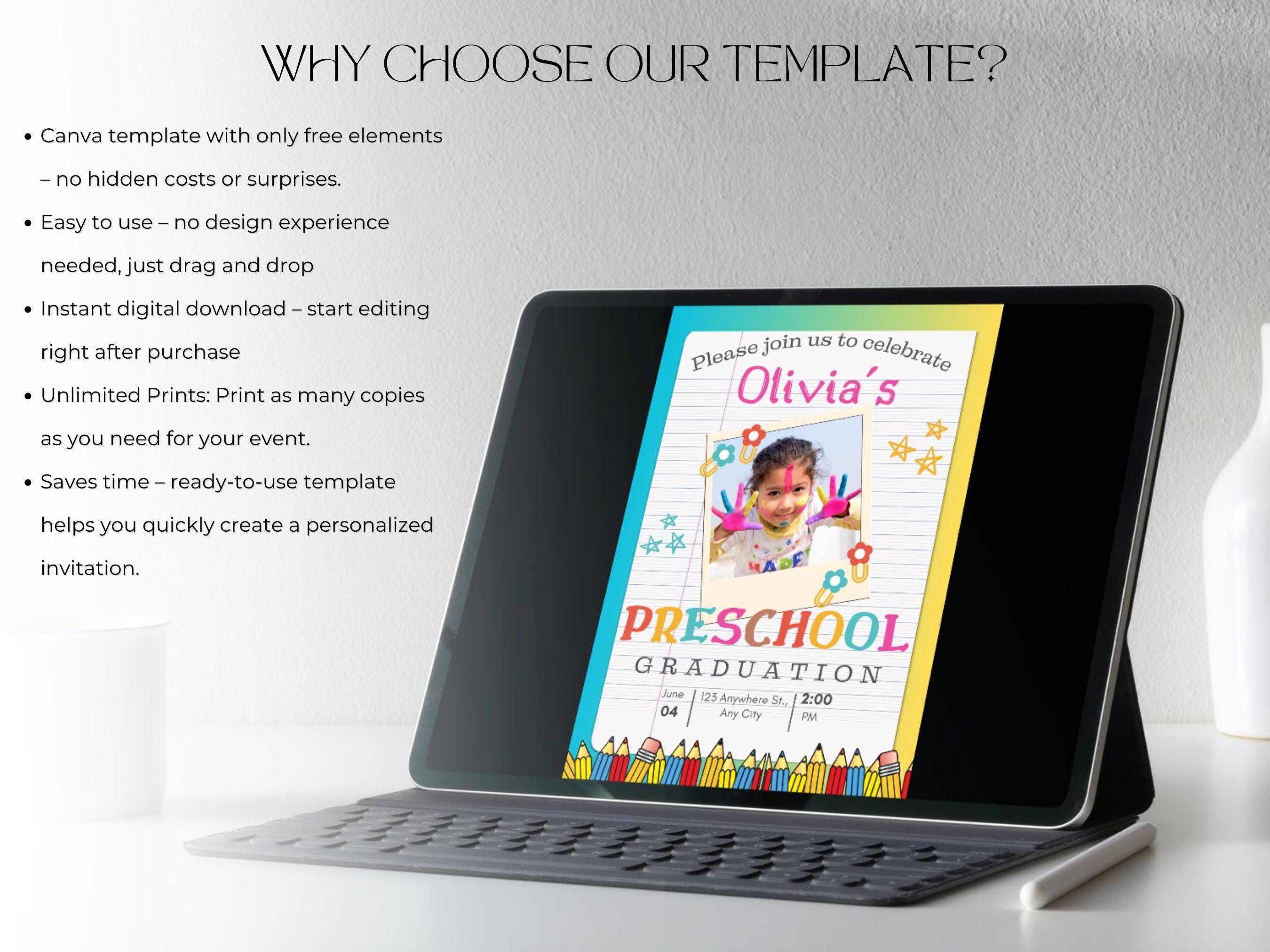 Editable Preschool Graduation Invitation With Photo- Printable Prek ...