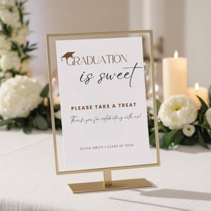 Graduation Candy Bar Sign- Printable Grad Party Dessert Table Sign ...