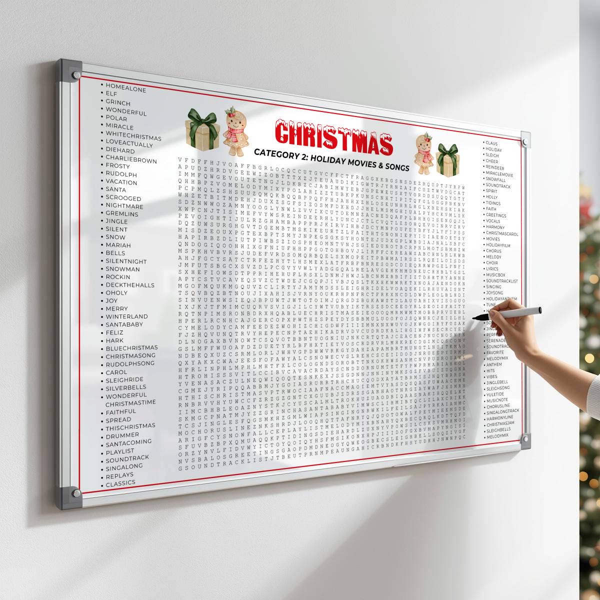 Christmas Word Search Poster: Giant XXL Xmas Holiday Game, Jumbo Kids ...