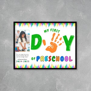 Editable First Day of Preschool Handprint With Photo- Printable Back to ...