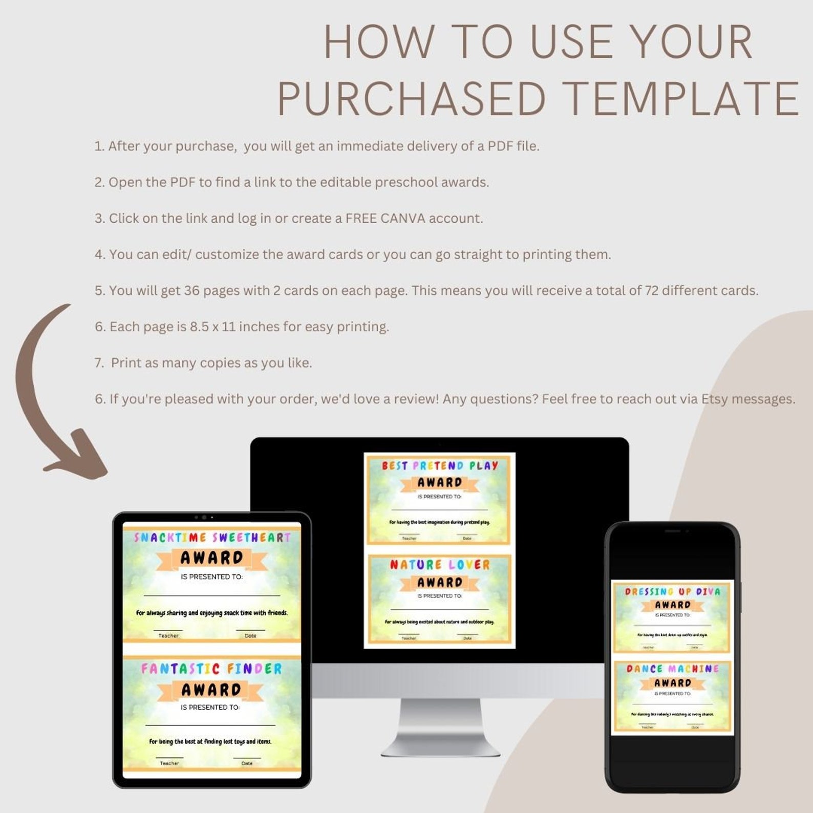 Printable Preschool Awards Certificates- Editable Pre-k School ...