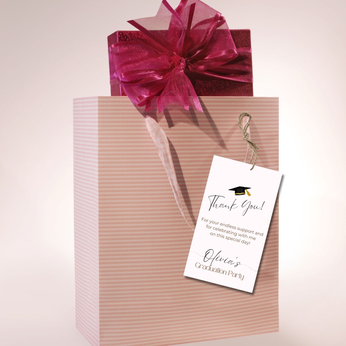 Editable Graduation Favor Tag Template Printable Grad Party Thank You ...