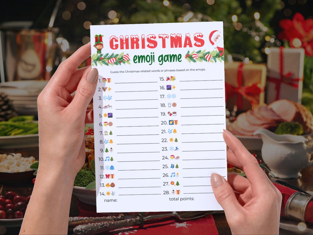Christmas Emoji Pictionary Game- Printable Fun Xmas Emoji Guessing ...