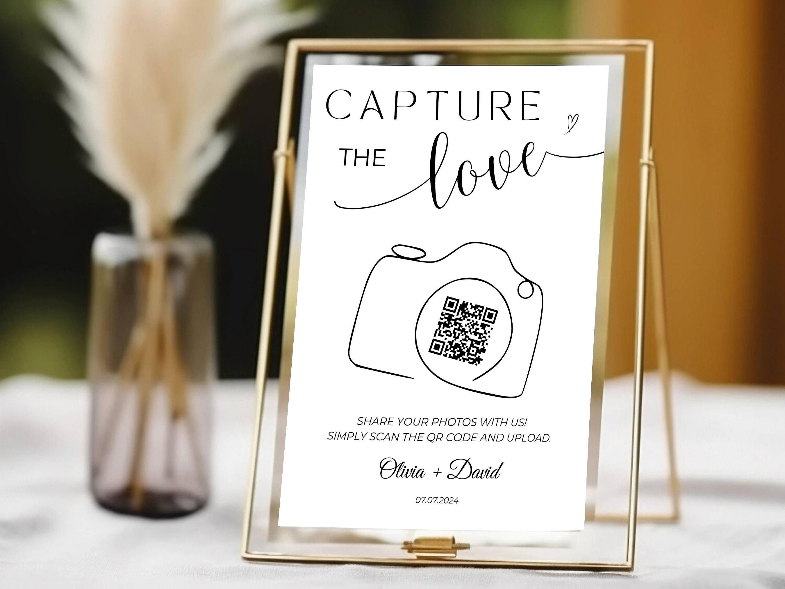 Capture the Love QR Code Sign Template- Editable Wedding Photo Capture ...