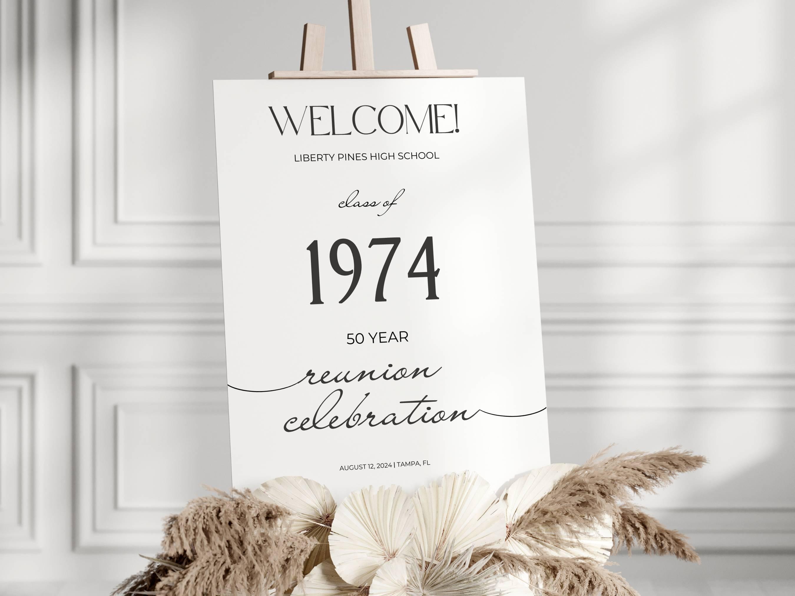 Class Reunion Welcome Sign Any Year 50th High School Welcome Board ...