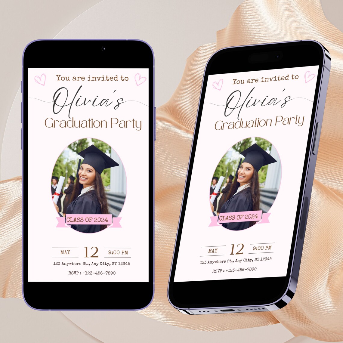 Grad Party Evite With Photo Animated Graduation Invitation Template ...