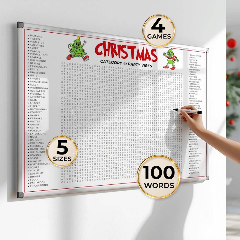 Giant Christmas Word Search Poster: XXL Xmas Holiday Game, Jumbo Kids ...