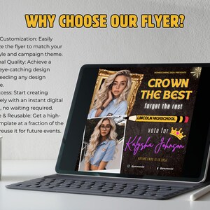 Homecoming Flyer Canva Template Vote for HOCO Queen, Voting Prom ...