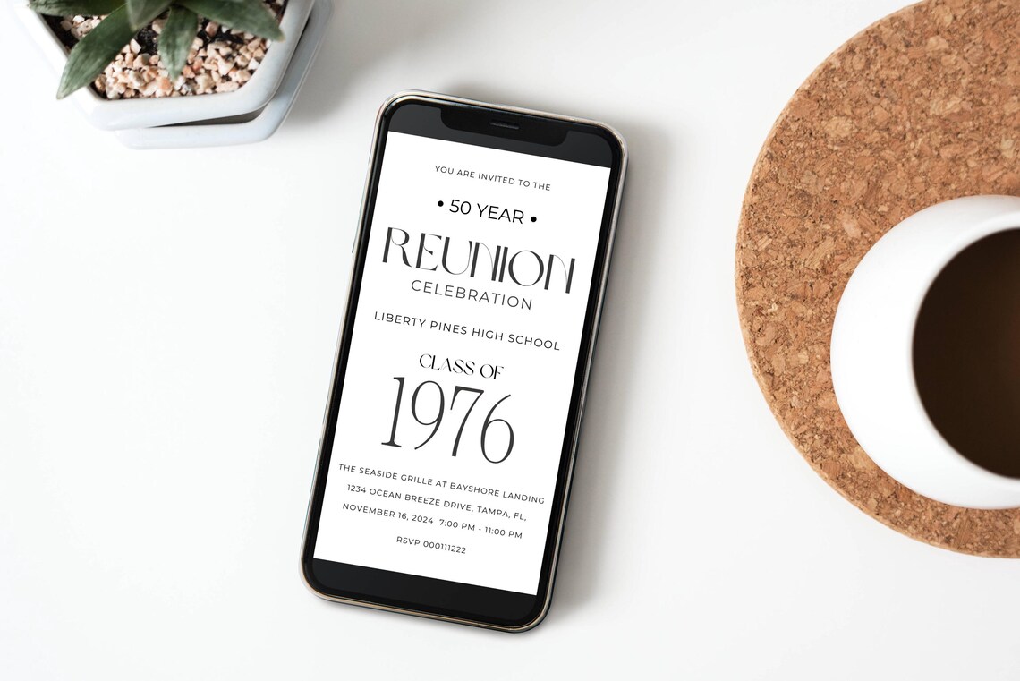 Class Reunion Invitation- Any Year 50th High School Digital Invite ...