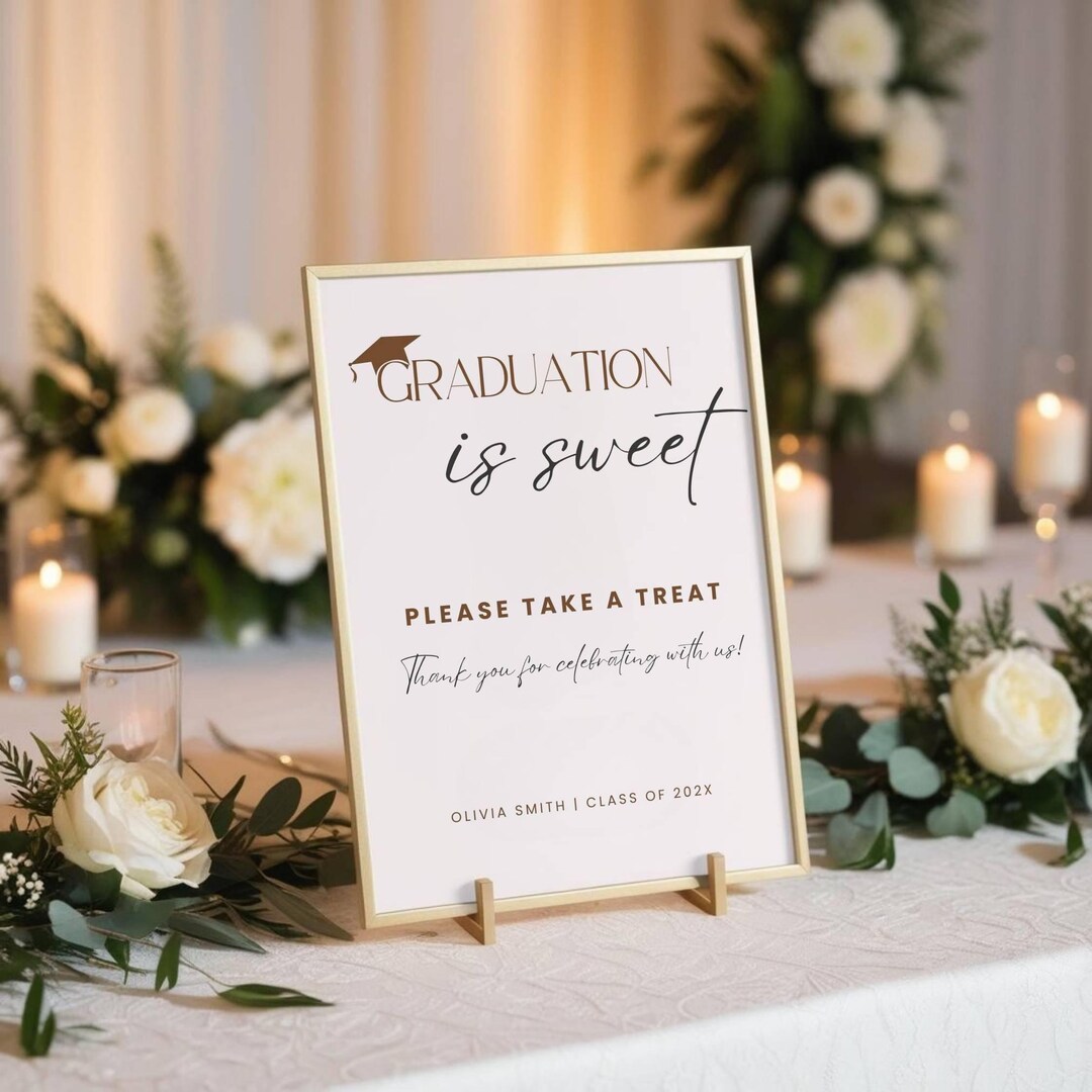 Graduation Candy Bar Sign- Printable Grad Party Dessert Table Sign ...