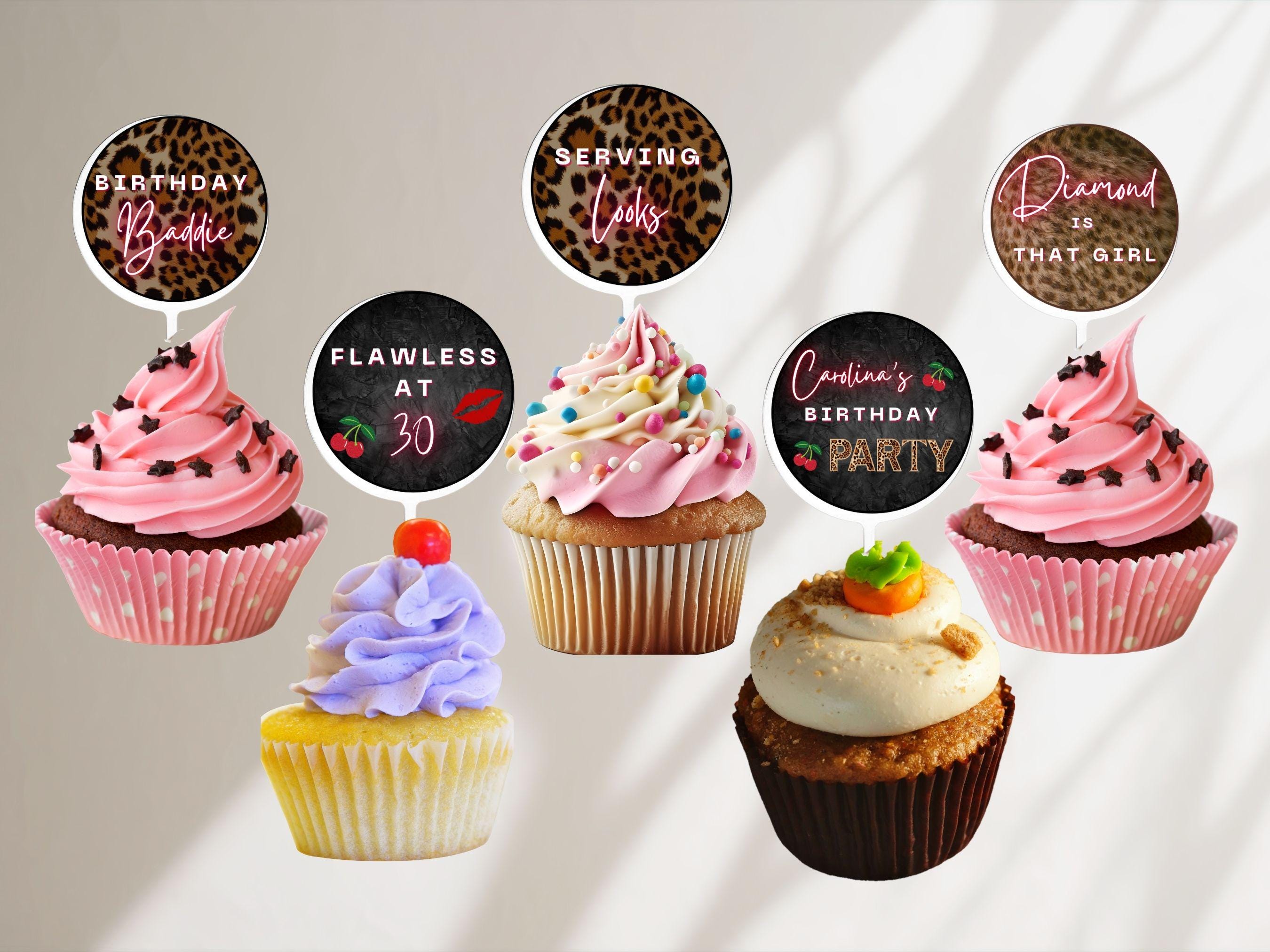 Cheetah Print Cupcake Toppers- Printable Leopard Cherry Birthday Party ...
