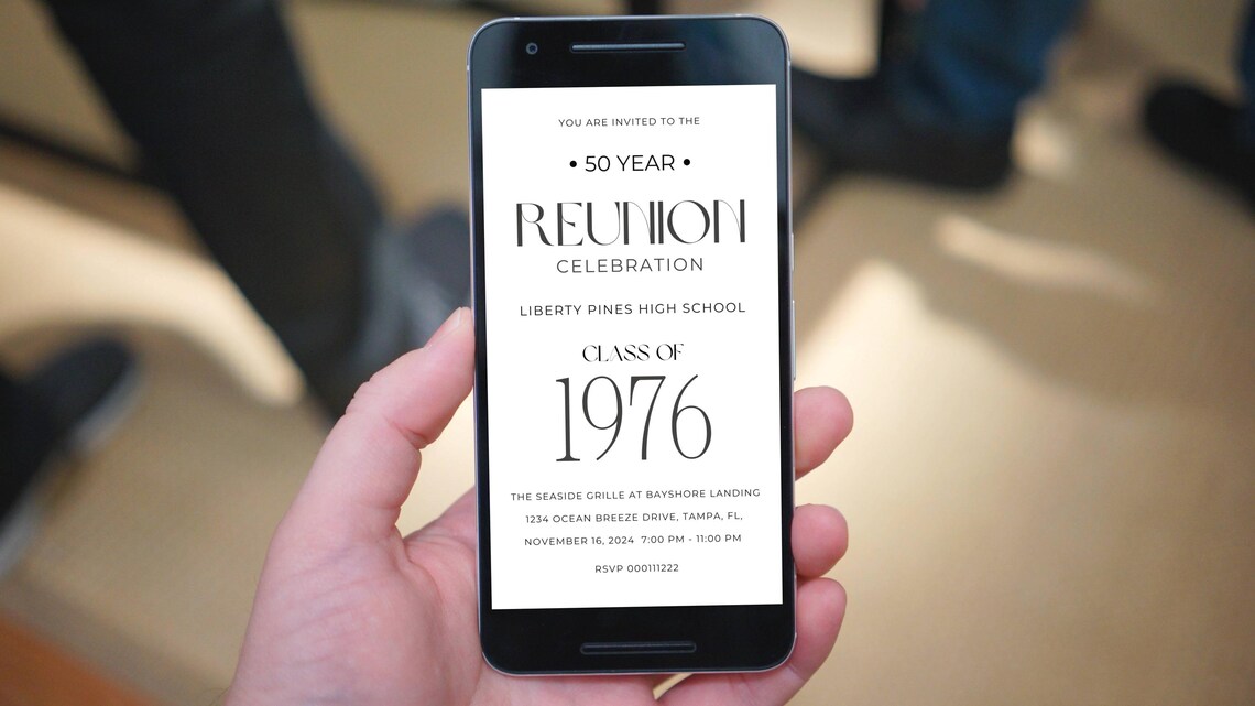 Class Reunion Invitation- Any Year 50th High School Digital Invite ...
