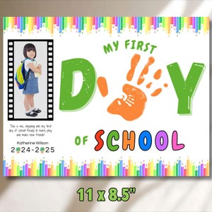Editable First Day of School Handprint With Photo- Printable Preschool ...