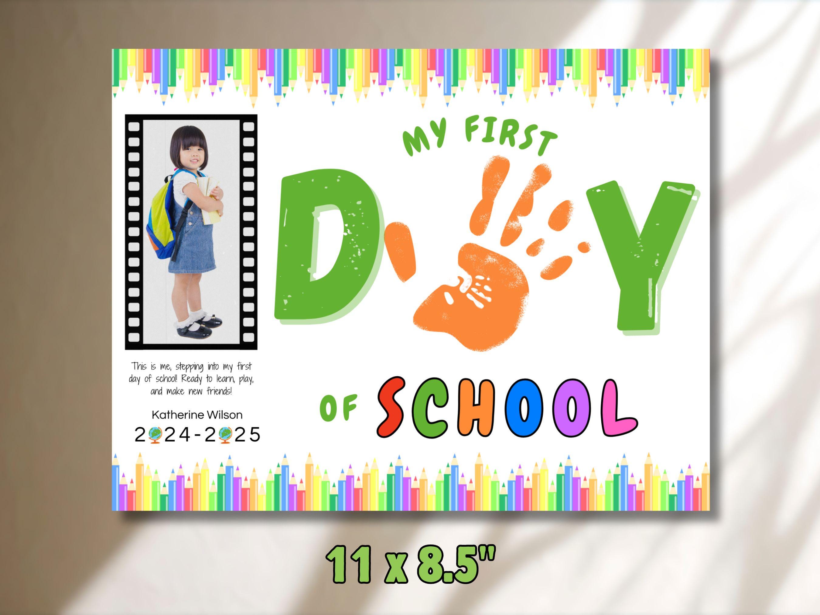 Editable First Day of School Handprint With Photo Printable Preschool ...