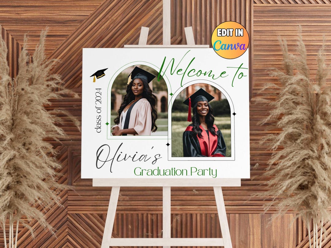 Graduation Welcome Sign With Photo- Printable Custom Grad Party Welcome ...
