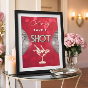 Don't Be Shy Take a Shot Sign- Red Entry Fee One Shot Galentine's Day ...