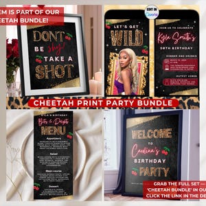 Don't Be Shy Take a Shot Cheetah Print Sign- Printable Entry Fee Shot ...