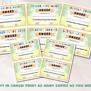 Printable Preschool Awards Certificates- Editable Pre-k School ...