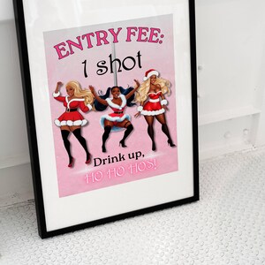 Entry Fee One Shot Christmas Party Sign- Printable Funny Friendsmas ...